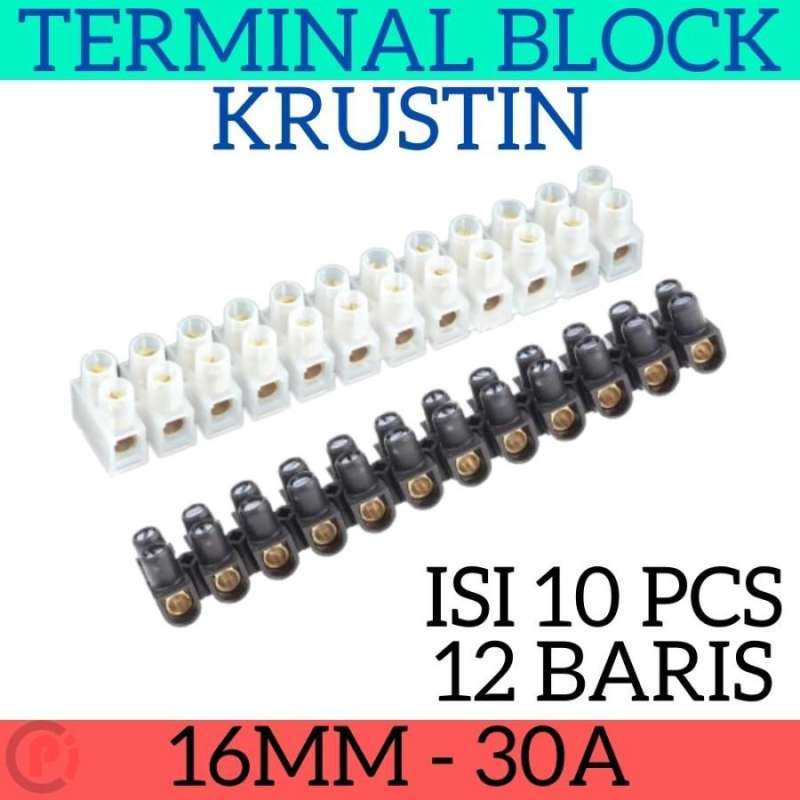 Jual Isi 10 Pcs Terminal Listrik Block Krustin 16mm 30a 12 Baris Per ...