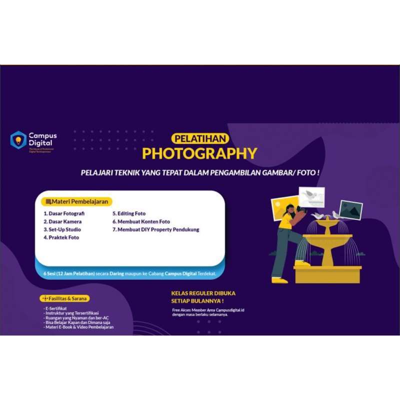 Jual Program Regular - Pelatihan Photography di Seller Campus Digital - Tembalang, Kota Semarang ...