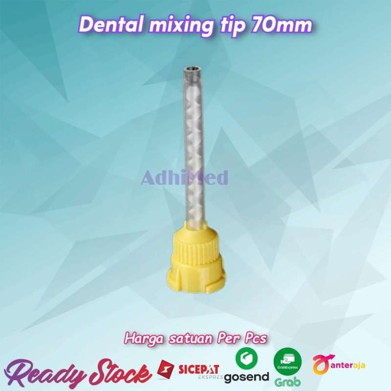 Jual dental mixing tip 70mm dental mixing tip kuning light body tips di ...
