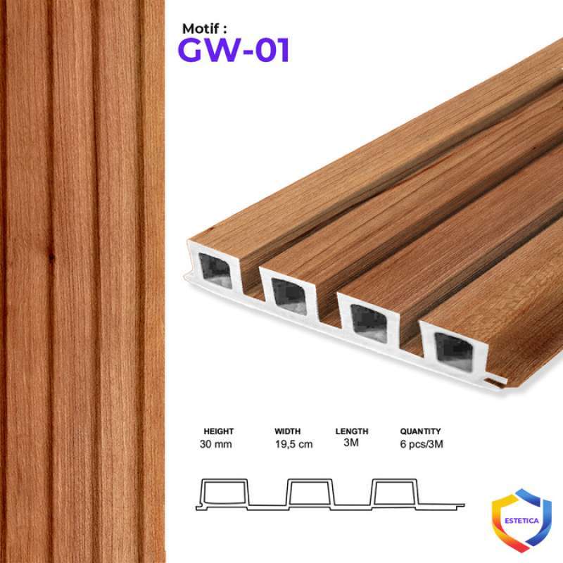 Promo WPC Wood Wall Panel PVC Wallpanel Dekorasi pengganti Stiker ...