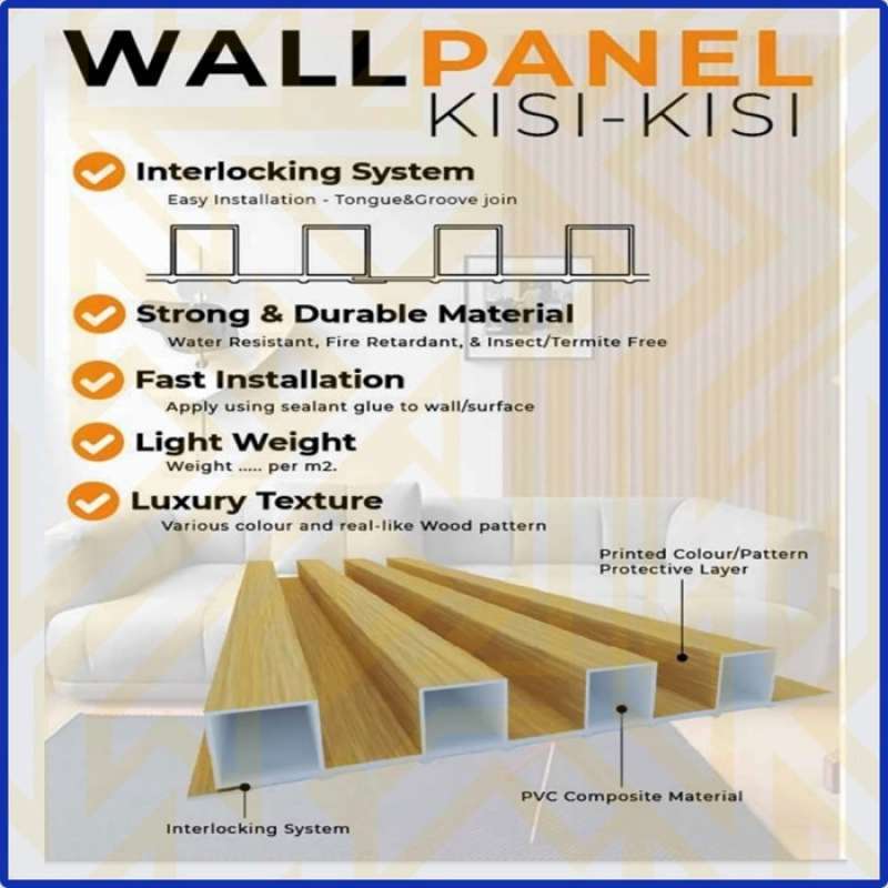 Promo WPC Wood Wall Panel PVC Wallpanel Dekorasi pengganti Stiker ...