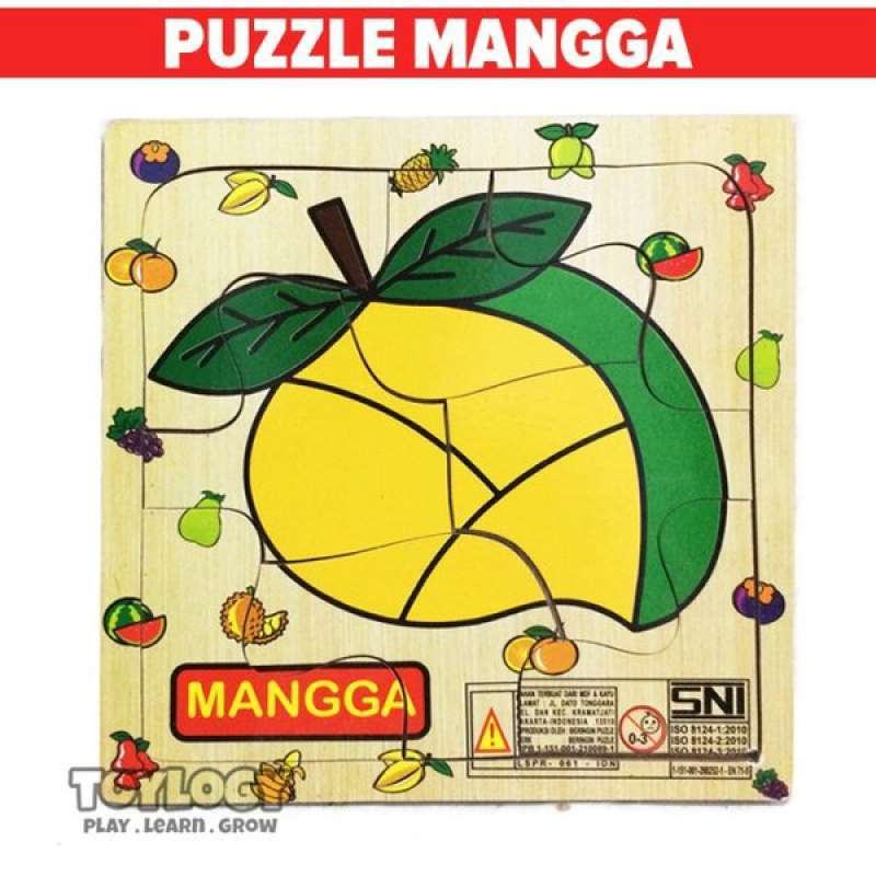 Jual Toylogy Mainan Kayu Edukasi Anak Puzzle Buah Mangga Mango Fruit ...