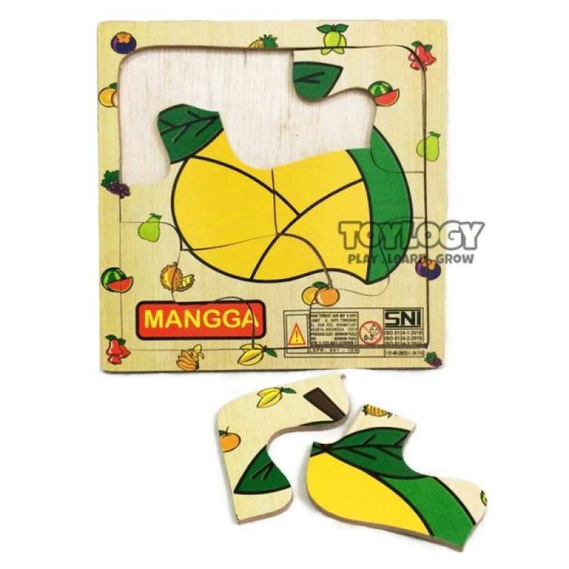 Jual Toylogy Mainan Kayu Edukasi Anak Puzzle Buah Mangga Mango Fruit ...