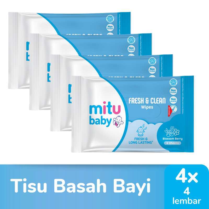 Promo Mitu Baby Fresh & Clean Wipes Blossom Berry Tisu Basah Bayi [4 ...