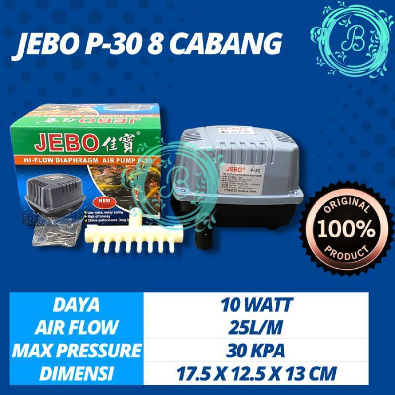 Promo Jebo P-30 Pompa Udara Aerator Hi-Flow Air Pump Blower Pompa Aquarium Diskon 33% di Seller ...