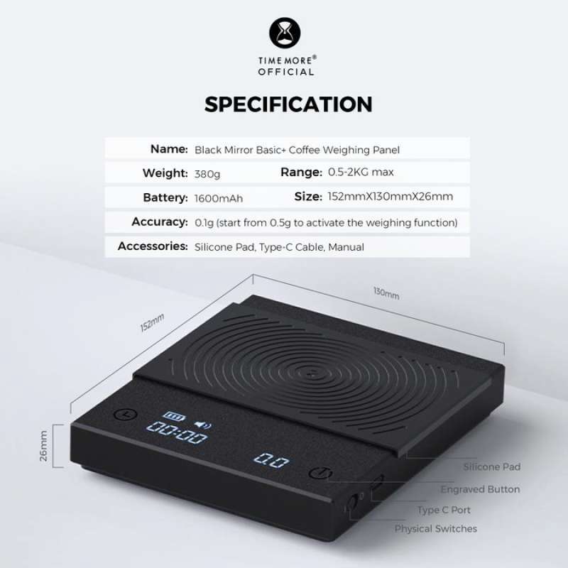 Jual Timemore Black Mirror Basic + Plus Digital Coffee Scale Timbangan Kopi Di Seller Breath ...