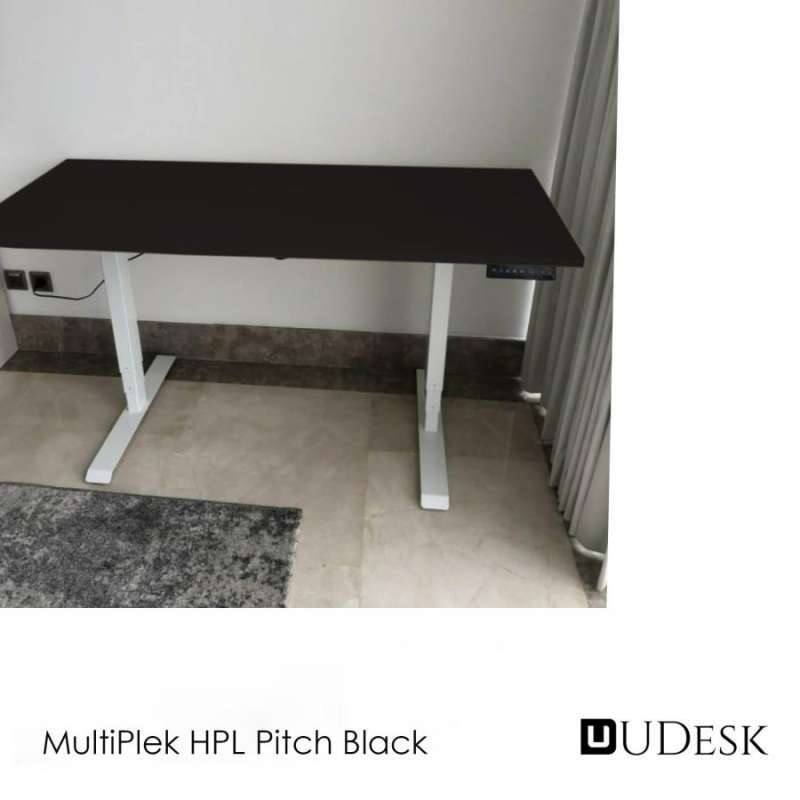 Jual Standing Electric Working Gaming Desk Frame - Dengan Daun Meja Udesk - Putih - 120x60 Putih ...