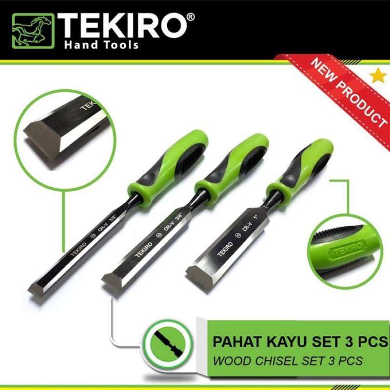 Promo Tekiro WOOD CHISEL SET 3 PCS TEKIRO PAHAT KAYU SET 3 PC GT-WC1747 ...