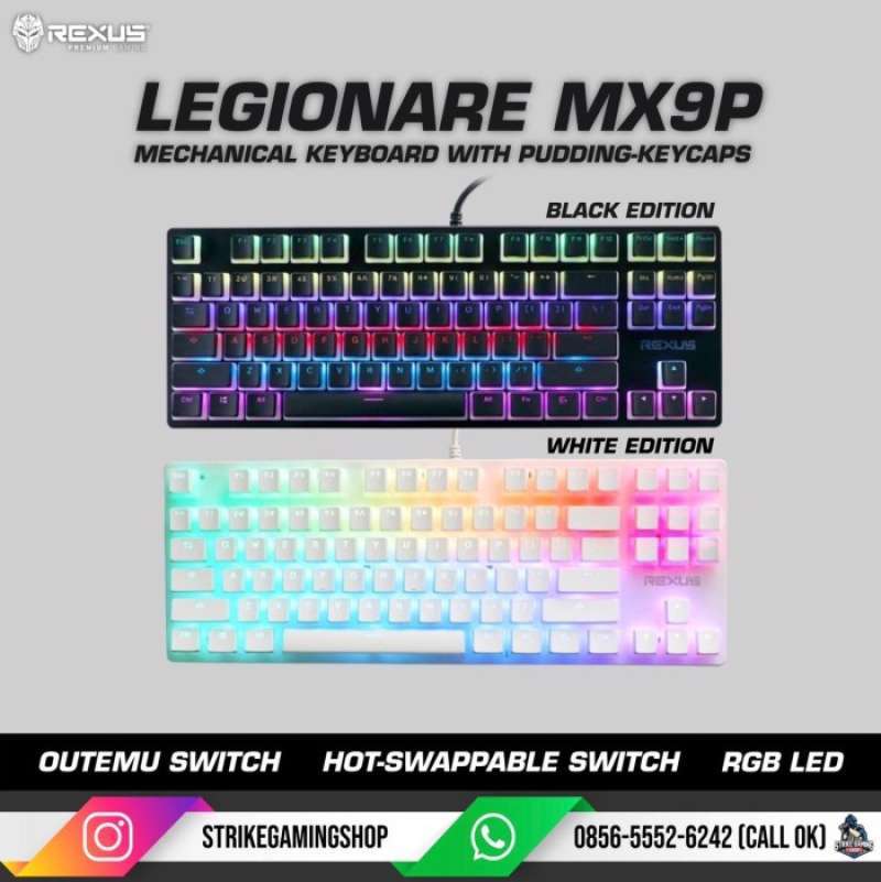 Promo Rexus Legionare Mx9P / Mx9 Pudding Tkl Rgb Gaming Keyboard ...