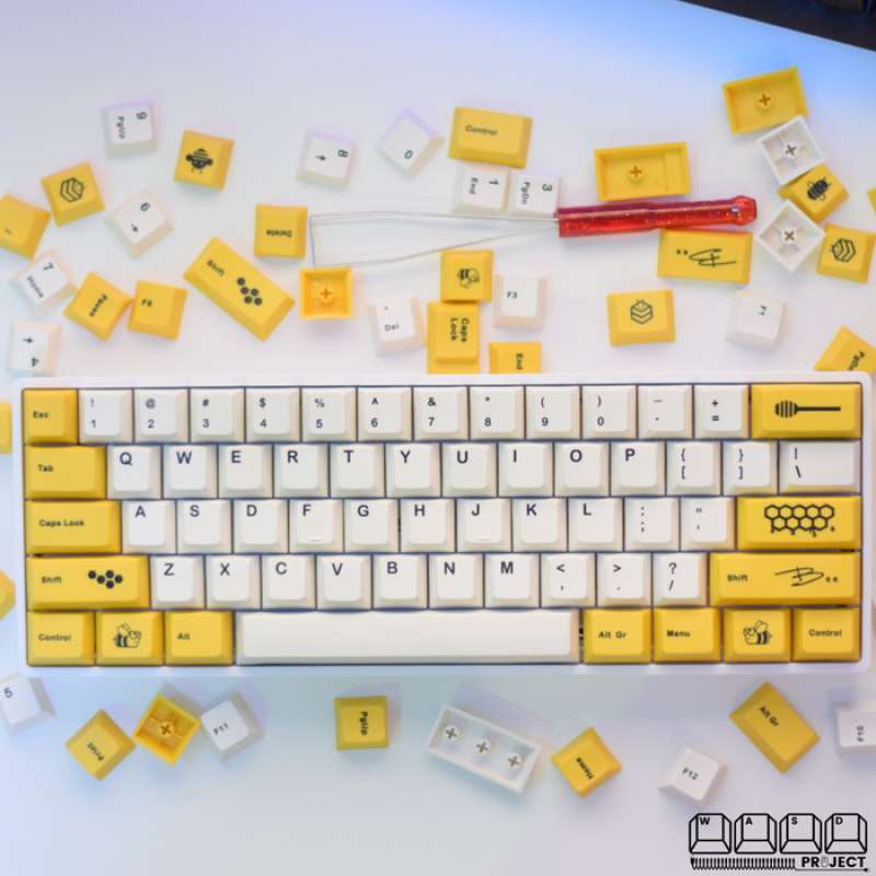 Promo Honey Bee Keycaps Set | Pbt Dye Sub | Cherry Profile | 128 Keys ...