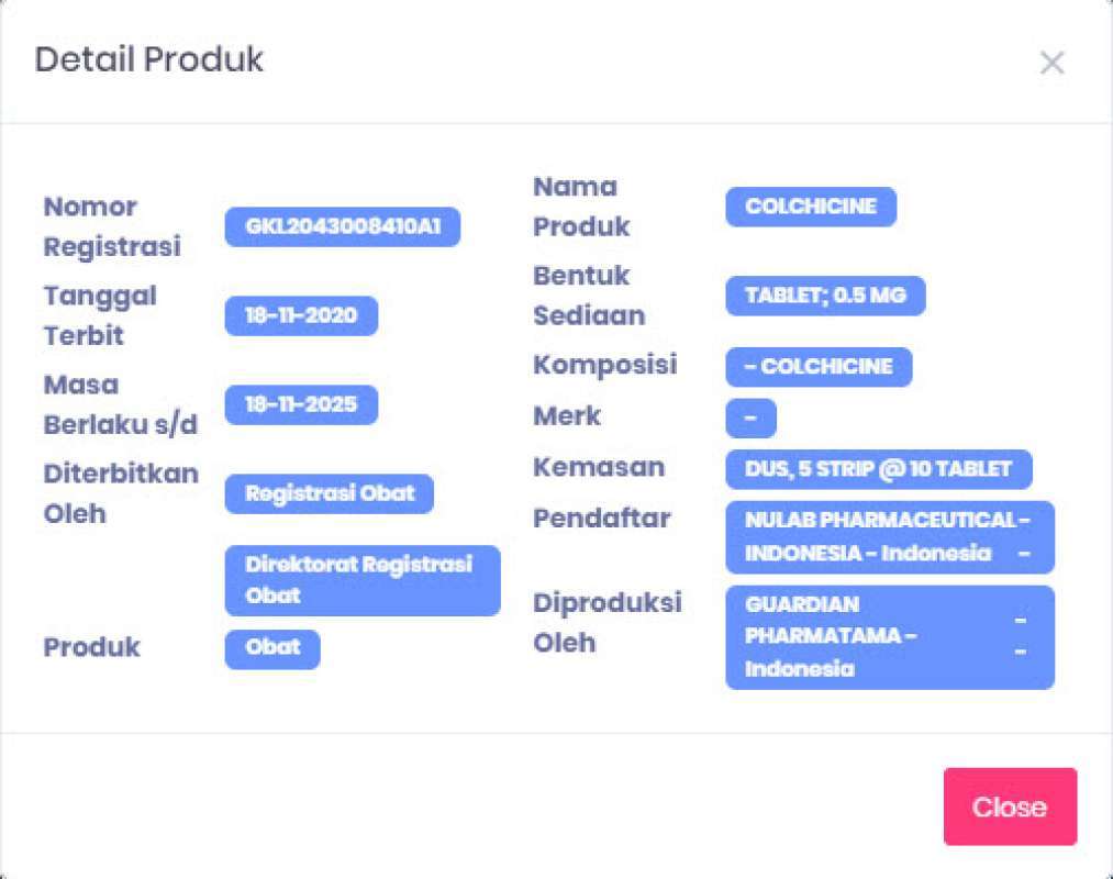 Jual Kolkisin / Colchicine 0.5 Mg 10 Tablet Di Seller Apotek Mandjur ...