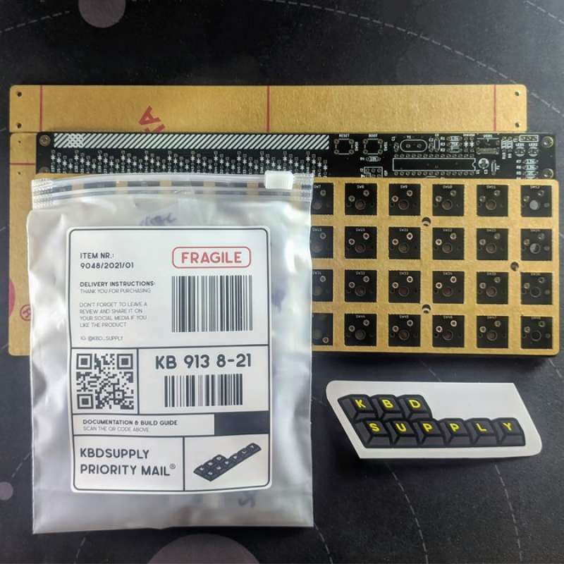 Jual Plaid-c Qmk Ortholinear Mechanical Keyboard Pcb Through Hole Diy ...