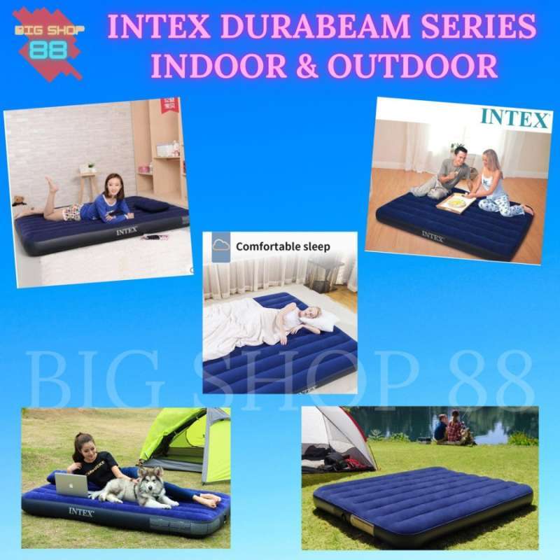 Jual PAKET MURAH KASUR MATRAS ANGIN TIUP AIR BED INTEX DURABEAM + POMPA MANUAL + POMPA LISTRIK ...
