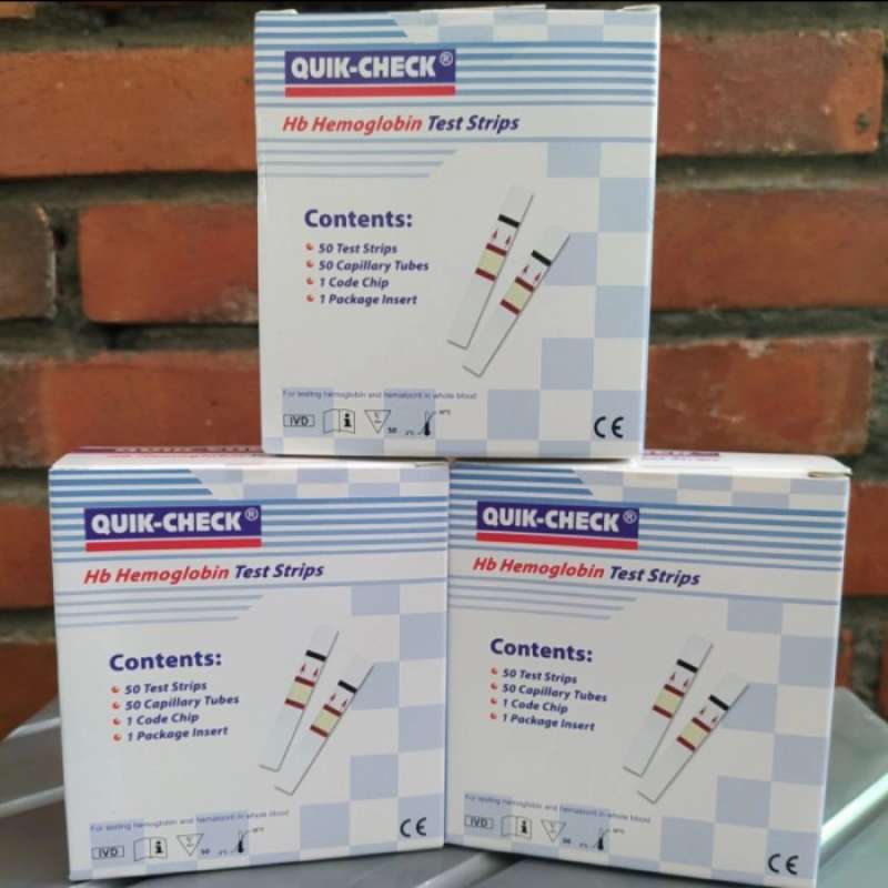 Jual Strip Quick Check Hb Strip Tes Hemoglobin Quick Check Hb Isi 50 ...