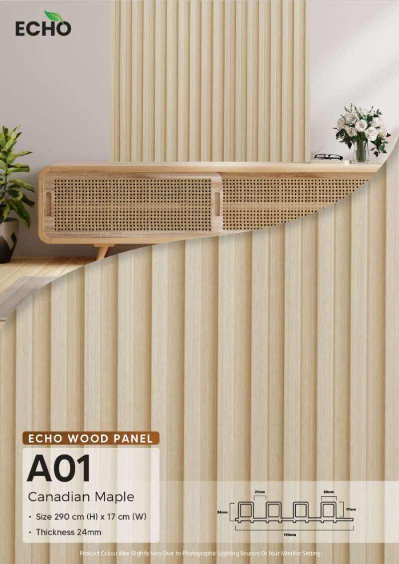 Promo PVC Wood Panel Motif Kayu Salur Minimalis / Wall Panel Kayu ECHO ...