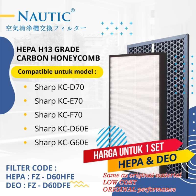 Jual Original Filter Buat Sharp Hepa Fz-D60Hfe For Sharp Kc-D60Y Kcd60 ...