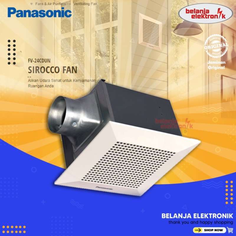 Jual Exhaust Fan Plafon / Ceiling Cerobong Sirocco Panasonic Fv-24cdun ...