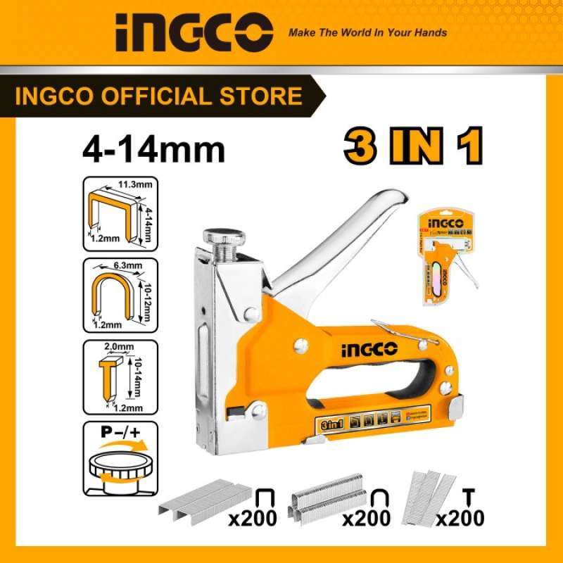 Promo 3 In 1 Staple Gun Dengan 600 Staples Untuk Kayu Ingco Hsg1405 ...
