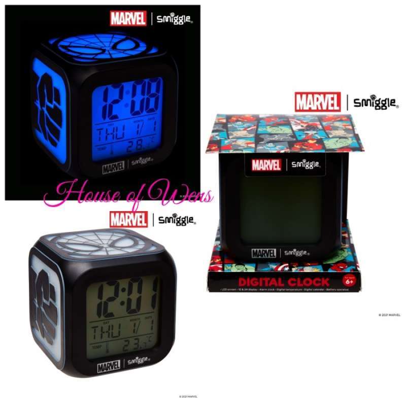 Promo Smiggle Marvel Digital Clock Original - Jam Meja Digital Smiggle ...
