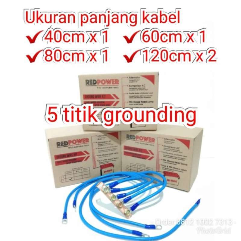 Promo Kabel grounding redpower 5 titik biru untuk ground mobil Diskon 23% di Seller Fortize ...