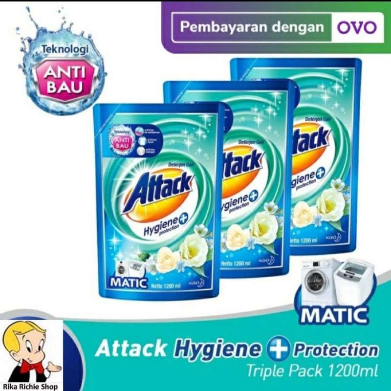 Promo Attack Hygiene Plus Protection Liquid Deterjen Cair 1200Ml Paket ...