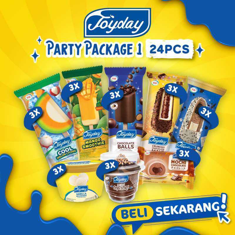 Jual Joyday Ice Cream Package Party Package 1 - Isi 24pcs Es Krim Mix ...
