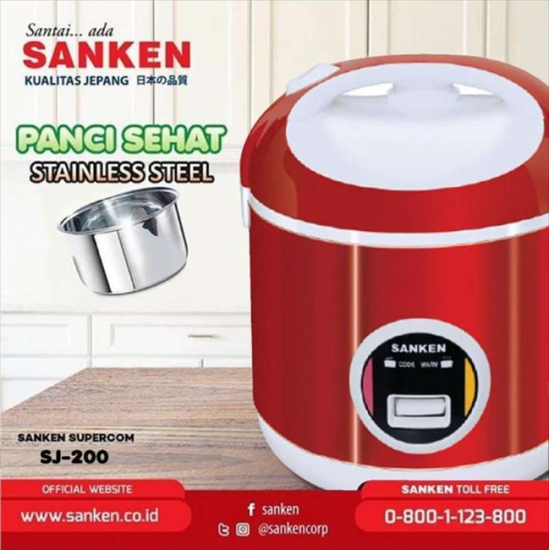 Jual Sanken Rice Cooker Stainless 1 Liter Sj-200 Di Seller 17 Store ...