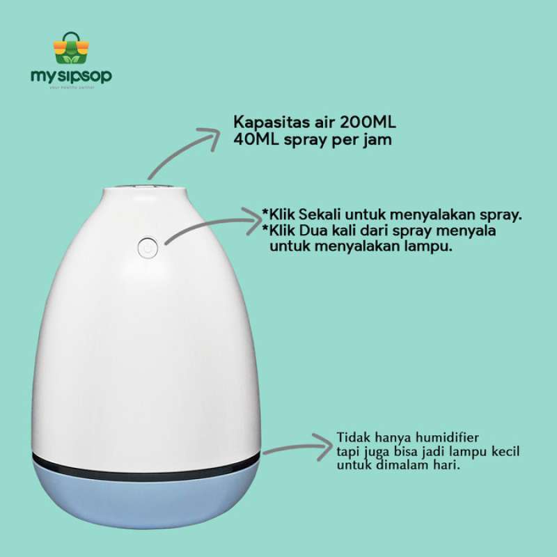 Jual Humidifier Kapasitas 200ml Dengan Bentuk Simple Untuk Udara Sehat ...
