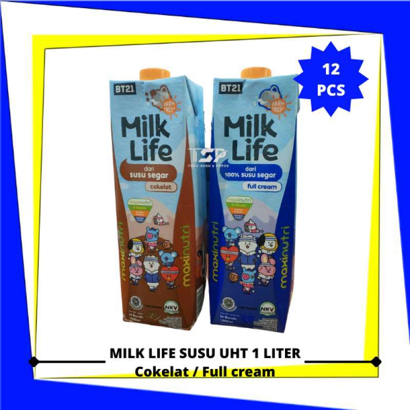 Jual Susu UHT MILK LIFE Varian Rasa 1 Liter x 12 pcs (1 Karton) di ...