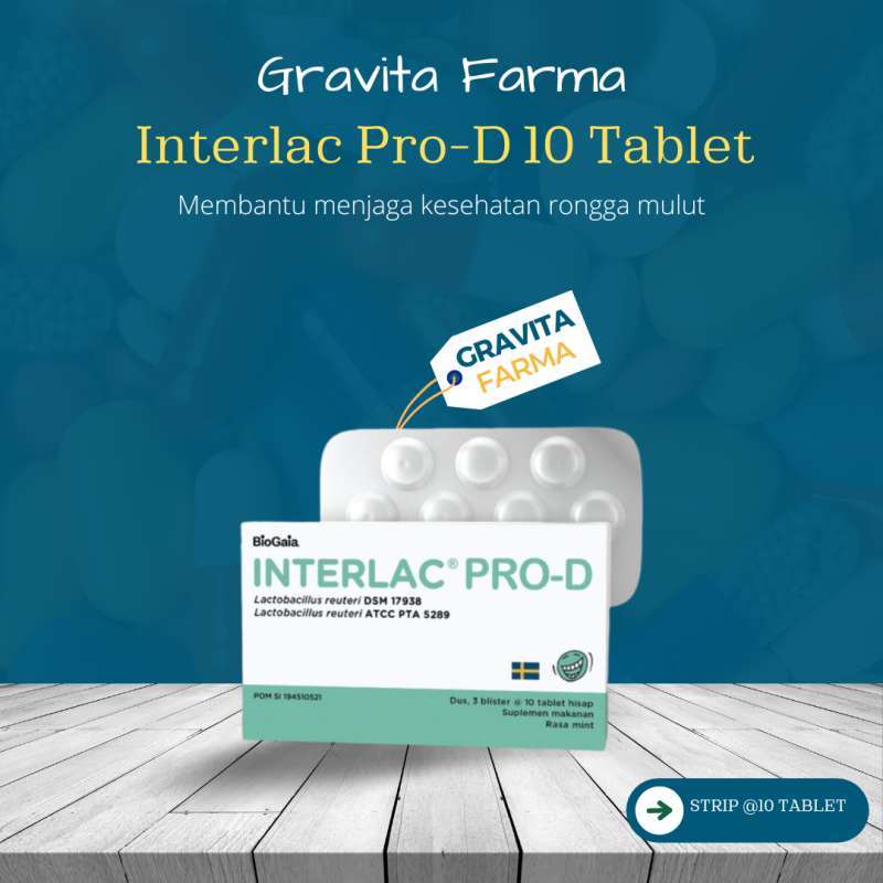 Jual Interlac Pro-D 10 Tablet Hisap di Seller Apotek Gravita Farma ...