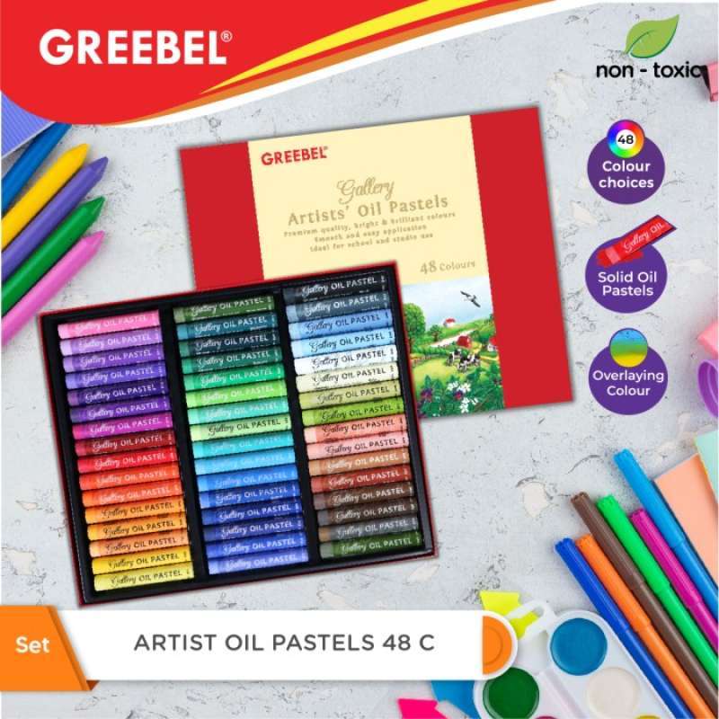 Jual Greebel Crayon Krayon Artist Oil Pastel(48 Warna)untuk Anak Non ...