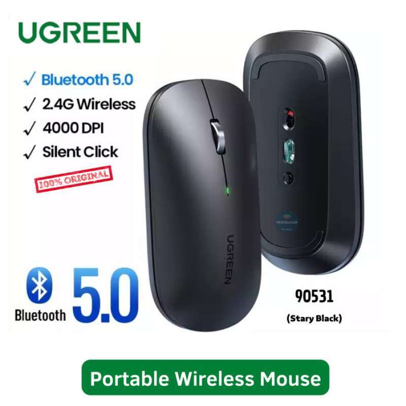 Promo Ugreen Mouse Wireless Bluetooth Dual Mode 2.4Ghz Silence Design ...