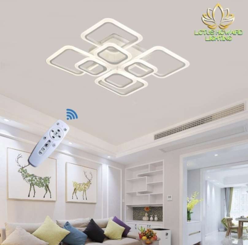 Promo LAMPU PLAFON MODERN LED 3 WARNA MODEL AM90012-4+4 / LAMPU LED ...