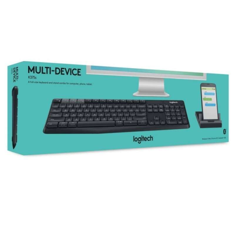 Promo Logitech K375s Multi Device Wireless Keyboard And Stand Combo