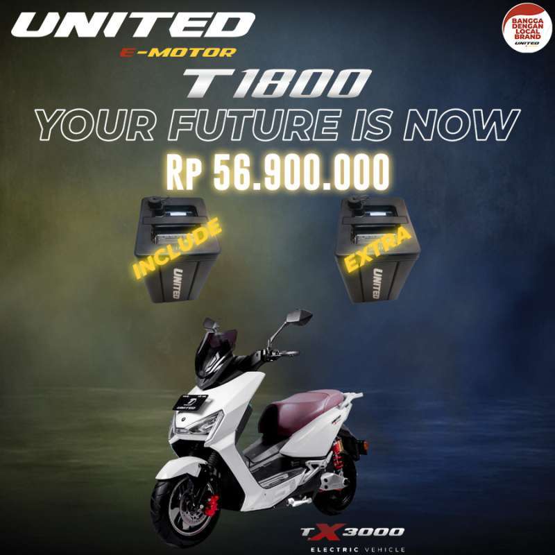 Jual United Motor Listrik - Electric Motorcycle Tx 3000 Commute - Top ...