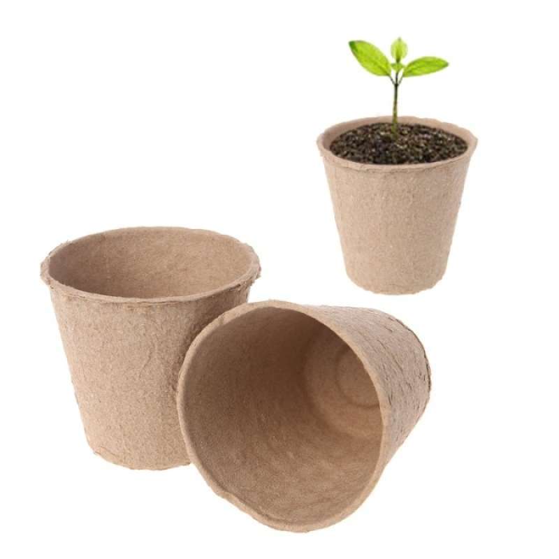Promo Garden Biodegradable Paper Pulp Peat Pots Plant Nursery Cup Tray ...