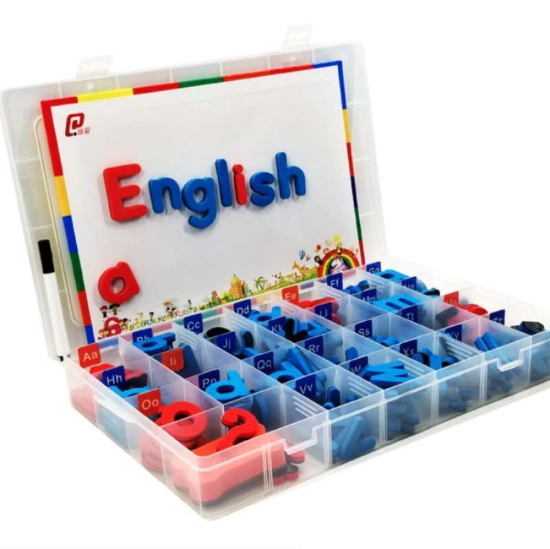 Promo Moveable alphabet magnet huruf besar dan kecil, papan tulis dan ...