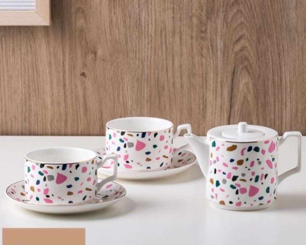 Jual Tea Cup Set Terrazzo Nordic Aesthetic / Gelas Cangkir Teko Teh ...