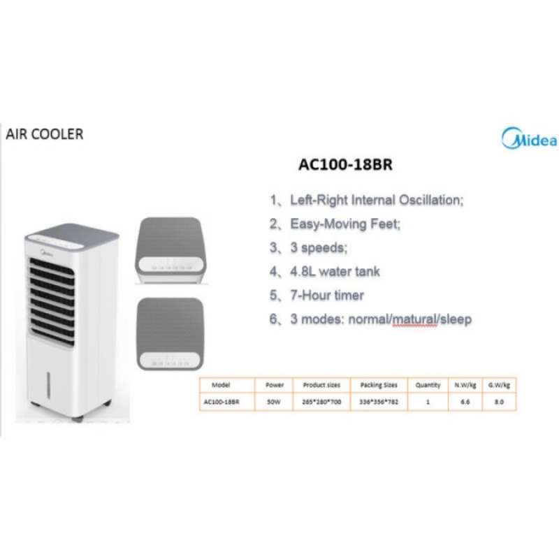 Jual Midea Air Cooler AC100-18B Penyejuk Udara Midea GARANSI RESMI di ...