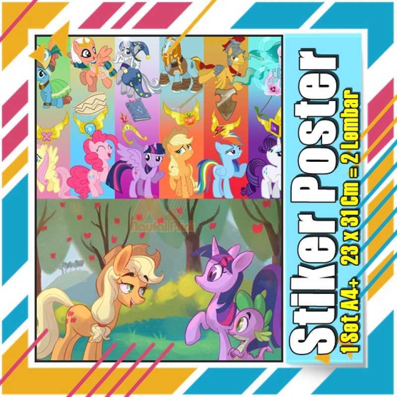 Jual Poster + Stiker My Little Pony A4 + Animasi Kartun Acara Tv Kertas ...