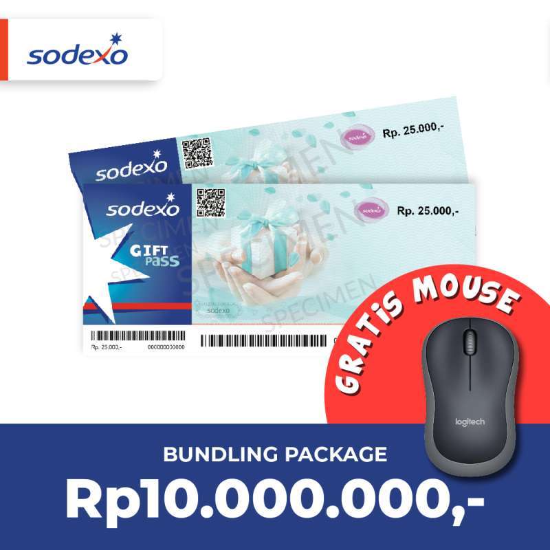 Jual Bundling Mouse Package Voucher Sodexo Gift Pass Nominal Rp25.000 ...