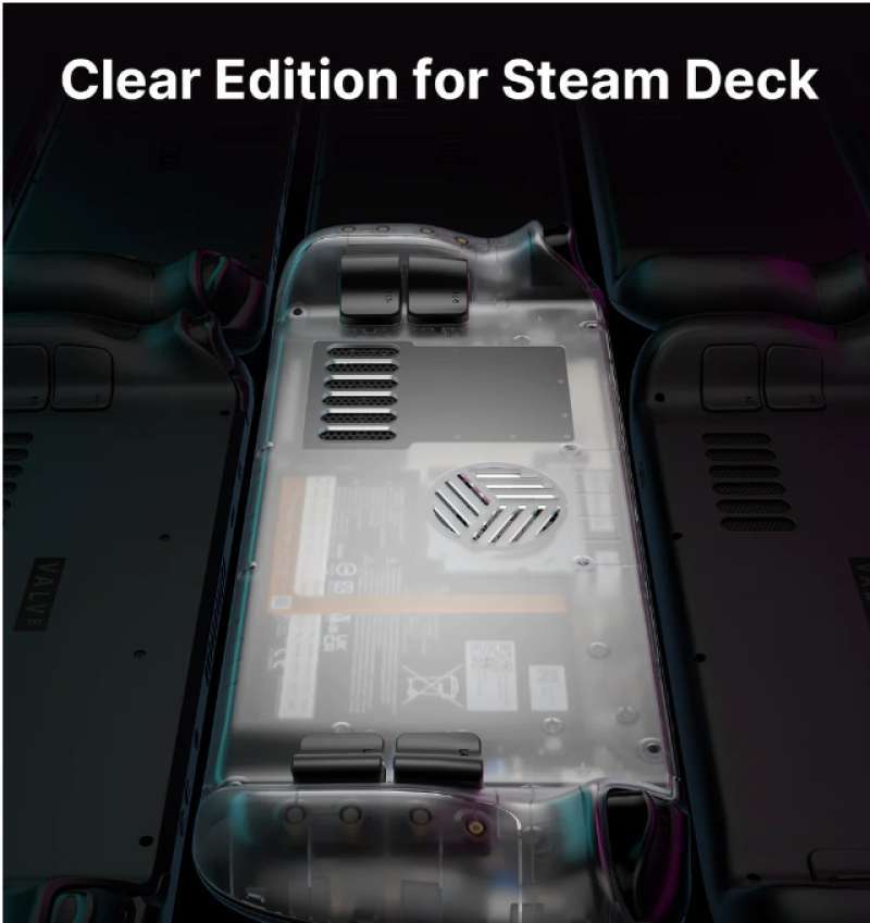 Promo JSAUX Transparent Back Plate for Steam Deck PC0106 RGB & Vents ...