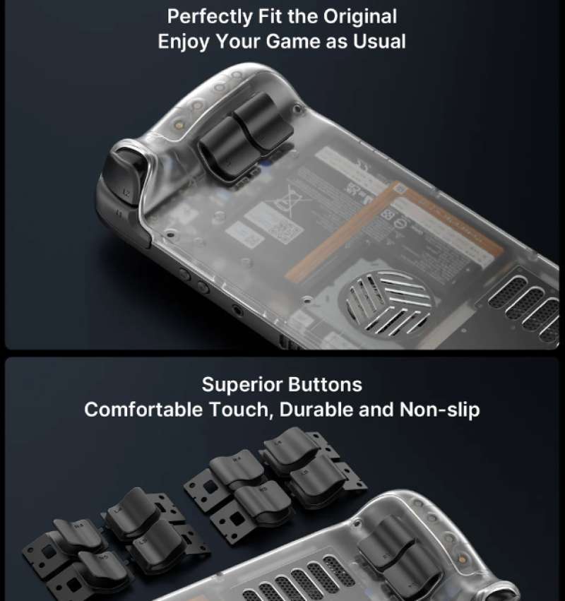 Promo JSAUX Transparent Back Plate for Steam Deck PC0106 RGB & Vents ...