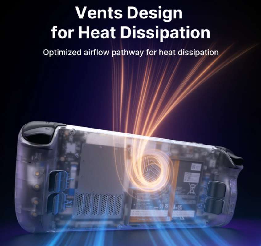 Promo JSAUX Transparent Back Plate for Steam Deck PC0106 RGB & Vents ...