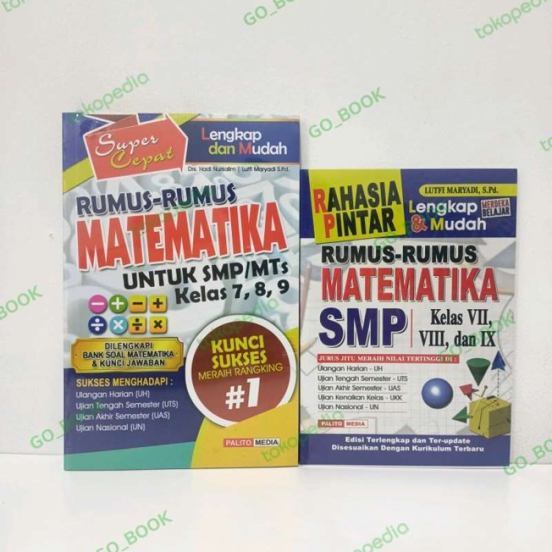 Promo Paket 2 Buku Rumus Rumus Matematika Smp Kelas 7-9 Diskon 23% di ...