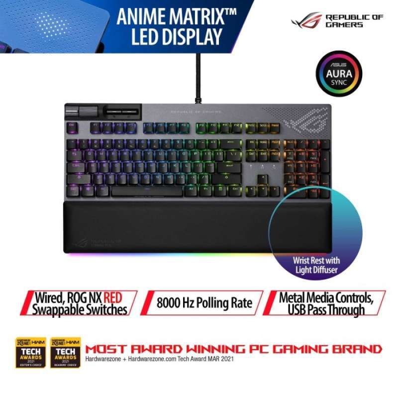 Jual asus rog strix flare ii animate | gaming keyboard | anime matrix ...