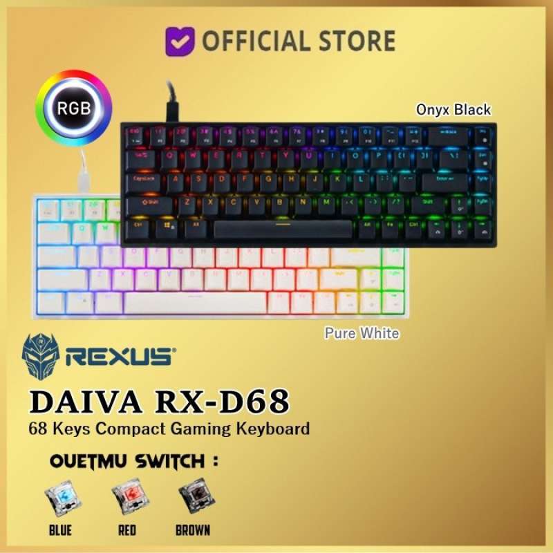 Promo Rexus Daiva Rx-d68 Keyboard Gaming Mechanical Rxd68 / D68 Rgb Diskon 3% Di Seller Caeraa ...