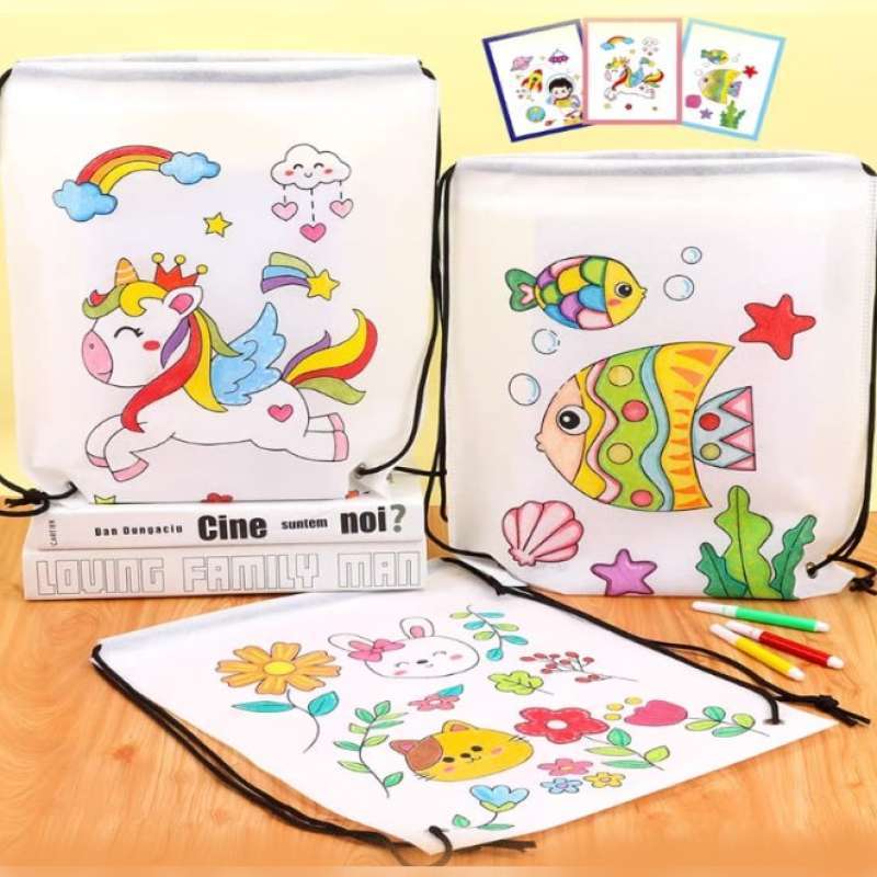 Jual Diy Mewarnai Tas Serut Spunbond / Coloring Ransel / Mainan Edukasi ...