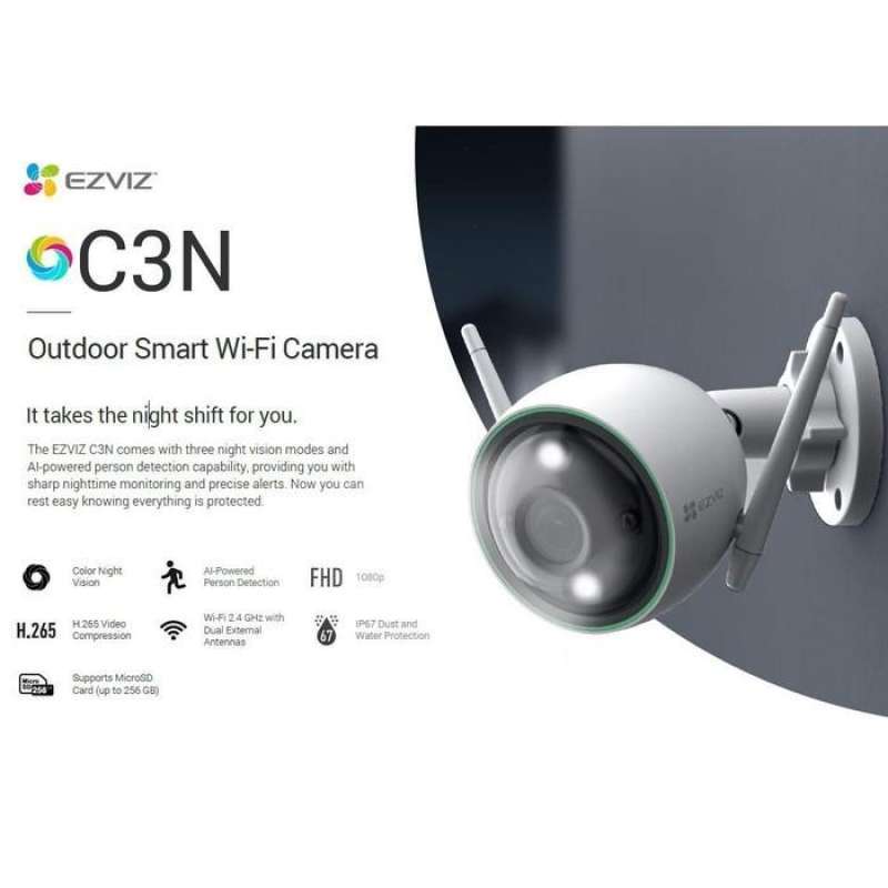 Jual Ezviz Outdoor C3n Color Night Smart Ir Outdoor Ip Cam Fhd 1080p ...
