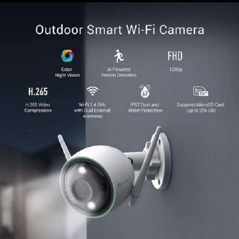 Jual Ezviz Outdoor C3n Color Night Smart Ir Outdoor Ip Cam Fhd 1080p ...
